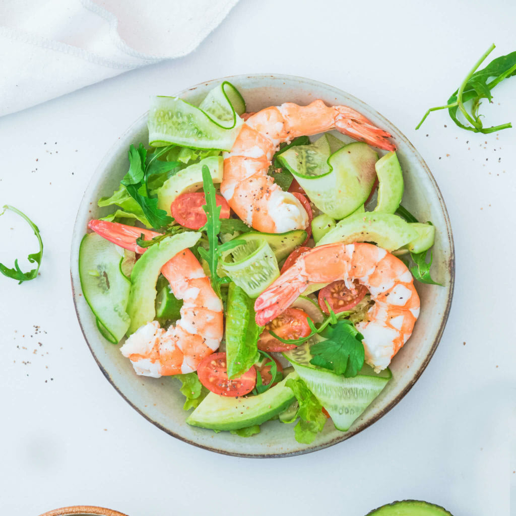 Poached Prawn & Avocado Salad | Keto Lean